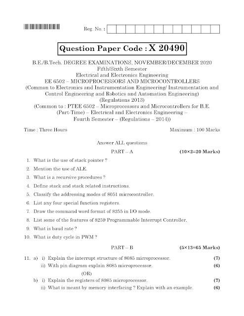 Anna University EE 6502 – Microprocessors and Microcontrollers For ... Anna University EE 6502 – Microprocessors and Microcontrollers For ...
